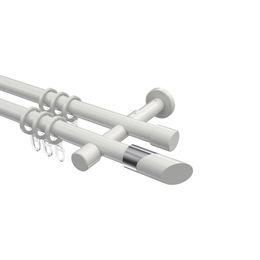 GARDINENSTANGE Prestige Verano 480 cm (geteilt in 3 x 160 cm), 2-l&auml;ufig, 20 mm &Oslash; Wei&szlig;