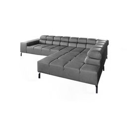 KAWOLA ECKSOFA NELSON Anthrazit Leder Relaxfunktion