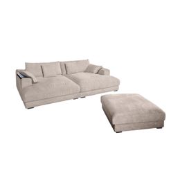 KAWOLA BIG SOFA-SET 7-TLG MADELINE Taupe Cord