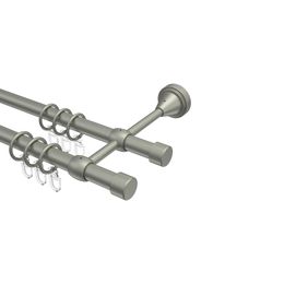 GARDINENSTANGE Primus Lucan 600 cm (geteilt in 3 x 200 cm), 2-l&auml;ufig, 16 mm &Oslash; Chrom matt