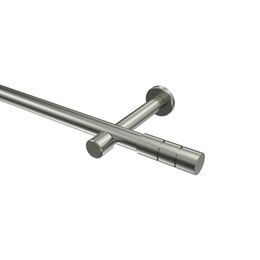 GARDINENSTANGE Prestige Elanto 360 cm (geteilt in 2 x 180 cm), 1-l&auml;ufig (ohne Ringe), 20 mm &Oslash; Edelstahl-Optik