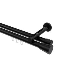 GARDINENSTANGE INNENLAUF Siteno Sitra 540 cm (geteilt in 3 x 180 cm), 2-l&auml;ufig, 20 mm &Oslash; Schwarz