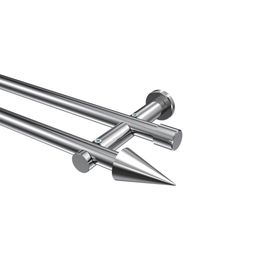 GARDINENSTANGE Platon Savio 140 cm, 2-l&auml;ufig (ohne Ringe), 20 mm &Oslash; Chrom