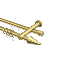 GARDINENSTANGE RUNDROHR-INNENLAUF Platon Savio 100 cm, 2-l&auml;ufig, 20 mm &Oslash; Messing-Optik