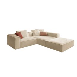KAWOLA ECKSOFA CARMO Beige Flachgewebe