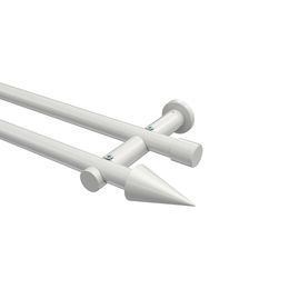 GARDINENSTANGE Platon Savio 280 cm (geteilt in 2 x 140 cm), 2-l&auml;ufig (ohne Ringe), 20 mm &Oslash; Wei&szlig;
