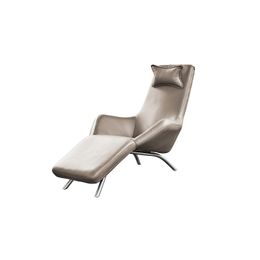 KAWOLA RELAXLIEGE CAVAL Hellgrau Leder