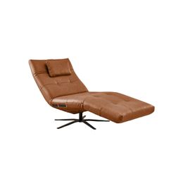 KAWOLA RELAXLIEGE LETICIA Braun Leder Drehbar (360&deg;), Relaxfunktion