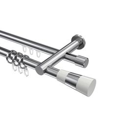 GARDINENSTANGE RUNDROHR-INNENLAUF Platon Tanara 420 cm (geteilt in 3 x 140 cm), 2-l&auml;ufig, 20 mm &Oslash; Chrom