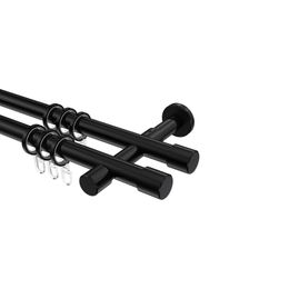 GARDINENSTANGE Prestige Santo 120 cm, 2-l&auml;ufig, 20 mm &Oslash; Schwarz
