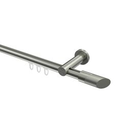 GARDINENSTANGE INNENLAUF Platon Verano 200 cm, 1-l&auml;ufig, 20 mm &Oslash; Edelstahl-Optik
