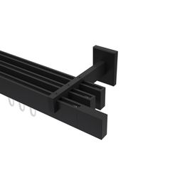 GARDINENSTANGE INNENLAUF Smartline Lox 280 cm (geteilt in 2 x 140 cm), 3-l&auml;ufig, 14x35 mm Schwarz