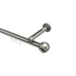 GARDINENSTANGE INNENLAUF Siteno Luino 600 cm (geteilt in 3 x 200 cm), 1-l&auml;ufig, 20 mm &Oslash; Edelstahl-Optik