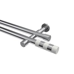 GARDINENSTANGE Prestige Mavell 200 cm, 2-l&auml;ufig (ohne Ringe), 20 mm &Oslash; Chrom