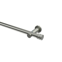 GARDINENSTANGE Platon Estana 240 cm (geteilt in 2 x 120 cm), 1-l&auml;ufig (ohne Ringe), 20 mm &Oslash; Edelstahl-Optik