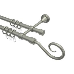 GARDINENSTANGE Primus Allegra 520 cm (geteilt in 4 x 130 cm), 2-l&auml;ufig, 16 mm &Oslash; Chrom matt