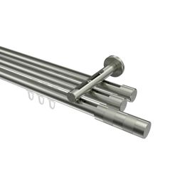 GARDINENSTANGE INNENLAUF Siteno Mavell 160 cm, 3-l&auml;ufig, 20 mm &Oslash; Edelstahl-Optik