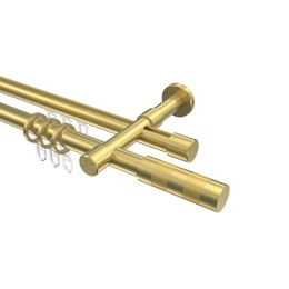 GARDINENSTANGE RUNDROHR-INNENLAUF Prestige Mavell 600 cm (geteilt in 3 x 200 cm), 2-l&auml;ufig, 20 mm &Oslash; Messing-Optik