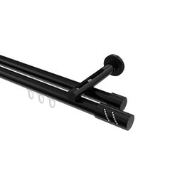 GARDINENSTANGE INNENLAUF Siteno Zoena 120 cm, 2-l&auml;ufig, 20 mm &Oslash; Schwarz