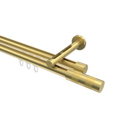 GARDINENSTANGE INNENLAUF Siteno Mavell 160 cm, 2-l&auml;ufig, 20 mm &Oslash; Messing-Optik