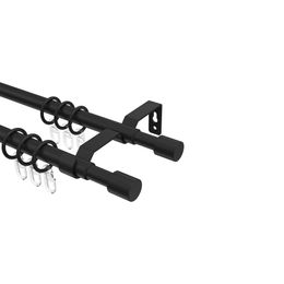 GARDINENSTANGE / TELESKOPSTANGE Hera Livo 130-240 cm, 2-l&auml;ufig, 16/13 mm &Oslash; Schwarz