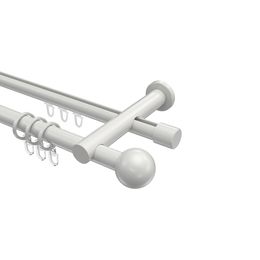 GARDINENSTANGE RUNDROHR-INNENLAUF Platon Luino 280 cm (geteilt in 2 x 140 cm), 2-l&auml;ufig, 20 mm &Oslash; Wei&szlig;