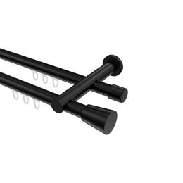GARDINENSTANGE INNENLAUF Platon Sitra 180 cm, 2-l&auml;ufig, 20 mm &Oslash; Schwarz