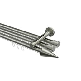GARDINENSTANGE INNENLAUF Siteno Savio 200 cm, 3-l&auml;ufig, 20 mm &Oslash; Edelstahl-Optik