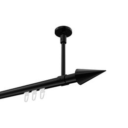 GARDINENSTANGE INNENLAUF Sonette Savio 240 cm (geteilt in 2 x 120 cm), 1-l&auml;ufig, 20 mm &Oslash; Schwarz