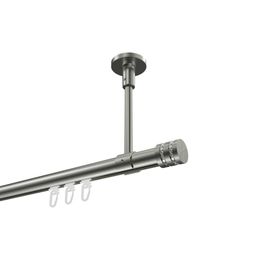 GARDINENSTANGE INNENLAUF Sonette Estana 120 cm, 1-l&auml;ufig, 20 mm &Oslash; Edelstahl-Optik