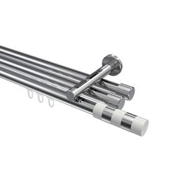GARDINENSTANGE INNENLAUF Siteno Mavell 260 cm (geteilt in 2 x 130 cm), 3-l&auml;ufig, 20 mm &Oslash; Chrom