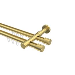 GARDINENSTANGE INNENLAUF Prestige Santo 540 cm (geteilt in 3 x 180 cm), 2-l&auml;ufig, 20 mm &Oslash; Messing-Optik