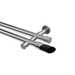 GARDINENSTANGE Prestige Verano 400 cm (geteilt in 2 x 200 cm), 2-l&auml;ufig (ohne Ringe), 20 mm &Oslash; Chrom