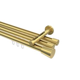 GARDINENSTANGE INNENLAUF Siteno Sitra 140 cm, 3-l&auml;ufig, 20 mm &Oslash; Messing-Optik