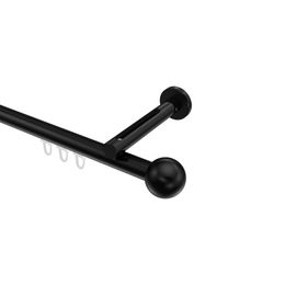 GARDINENSTANGE INNENLAUF Siteno Luino 240 cm (geteilt in 2 x 120 cm), 1-l&auml;ufig, 20 mm &Oslash; Schwarz