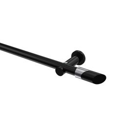 GARDINENSTANGE Platon Verano 260 cm (geteilt in 2 x 130 cm), 1-l&auml;ufig (ohne Ringe), 20 mm &Oslash; Schwarz