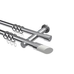 GARDINENSTANGE Platon Verano 480 cm (geteilt in 3 x 160 cm), 2-l&auml;ufig, 20 mm &Oslash; Chrom