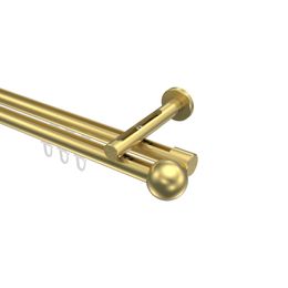 GARDINENSTANGE INNENLAUF Siteno Luino 200 cm, 2-l&auml;ufig, 20 mm &Oslash; Messing-Optik
