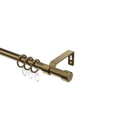 GARDINENSTANGE Olymp Lucan 420 cm (geteilt in 3 x 140 cm), 1-l&auml;ufig, 16 mm &Oslash; Messing Antik
