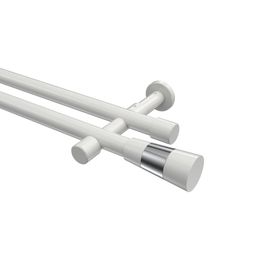 GARDINENSTANGE Prestige Tanara 540 cm (geteilt in 3 x 180 cm), 2-l&auml;ufig (ohne Ringe), 20 mm &Oslash; Wei&szlig;