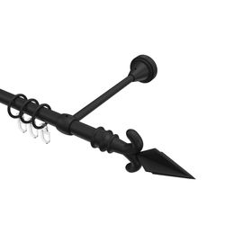 GARDINENSTANGE Primus Matteo 120 cm, 1-l&auml;ufig, 16 mm &Oslash; Schwarz