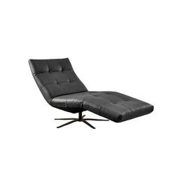 KAWOLA RELAXLIEGE LETICIA Schwarz Leder Drehbar (360&deg;), Relaxfunktion