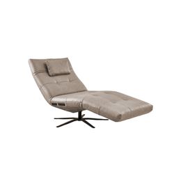 KAWOLA RELAXLIEGE LETICIA Grau Leder Drehbar (360&deg;), Relaxfunktion