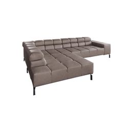 KAWOLA ECKSOFA NELSON Dunkelbraun Leder