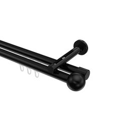 GARDINENSTANGE INNENLAUF Siteno Luino 200 cm, 2-l&auml;ufig, 20 mm &Oslash; Schwarz