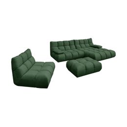 KAWOLA SITZGRUPPE VIVIEN 3ER SET Smaragdgr&uuml;n Velvet (1er-Set)