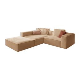 KAWOLA ECKSOFA CARMO Braun Flachgewebe