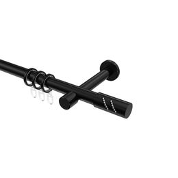 GARDINENSTANGE Prestige Zoena 280 cm (geteilt in 2 x 140 cm), 1-l&auml;ufig, 20 mm &Oslash; Schwarz