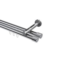GARDINENSTANGE INNENLAUF Siteno Santo 300 cm (geteilt in 3 x 100 cm), 2-l&auml;ufig, 20 mm &Oslash; Chrom