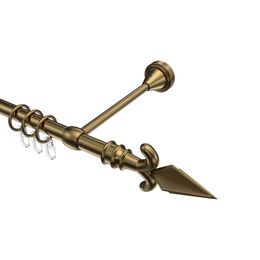 GARDINENSTANGE Primus Matteo 160 cm, 1-l&auml;ufig, 16 mm &Oslash; Messing Antik